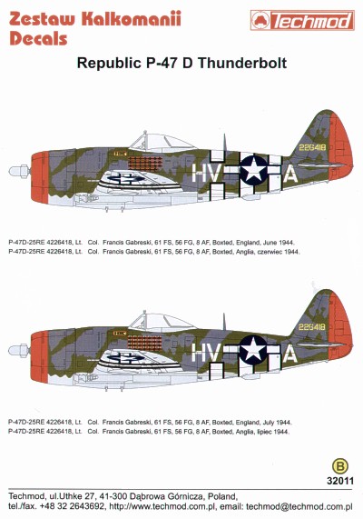 1:32 P-47D Thunderbolt decal options - Aircraft WWII - Britmodeller.com